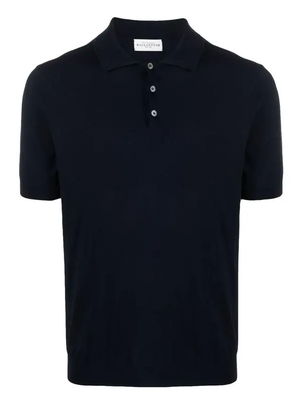 BALLANTYNE Short-sleeve Cotton Polo Shirt - Blue