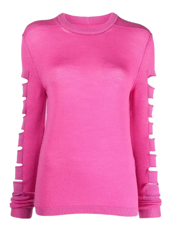 Rick Owens Ribbed Trim Cut-out Jumper - Pink