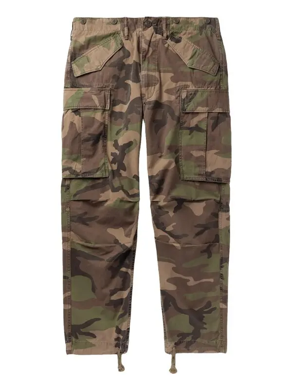 Ralph Lauren Tapered Camouflage-print Cargo Trousers - Green