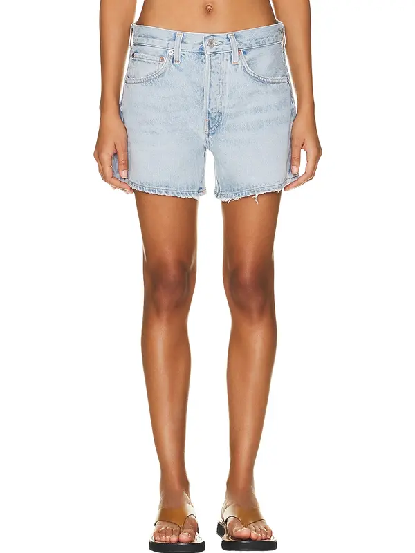 AGOLDE Parker Long Denim Shorts - Twister