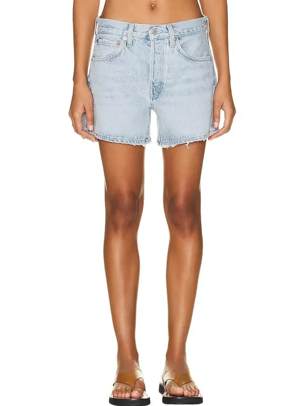 AGOLDE Parker Long Denim Shorts - Twister