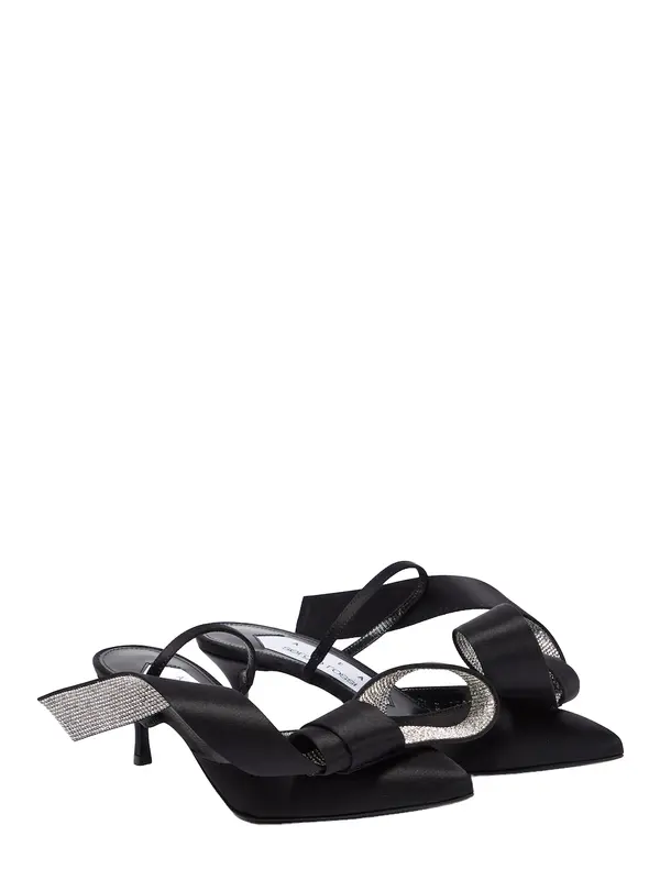 AREA X Sergio Rossi Marquise Crystal-embellished Sandals - Black