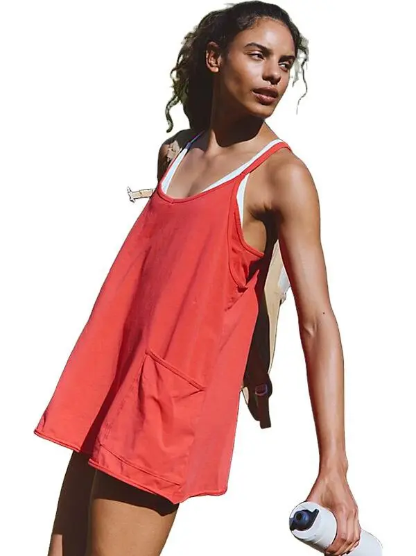 Free People Hot Shot Mini Dress - Grapefruit Crush