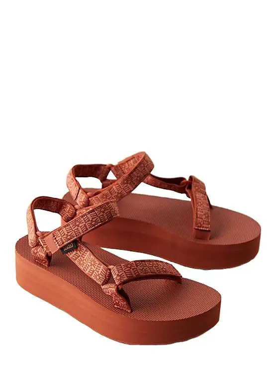 Teva Flatform Universal Sandals - Crafted Floral Vintage Brown