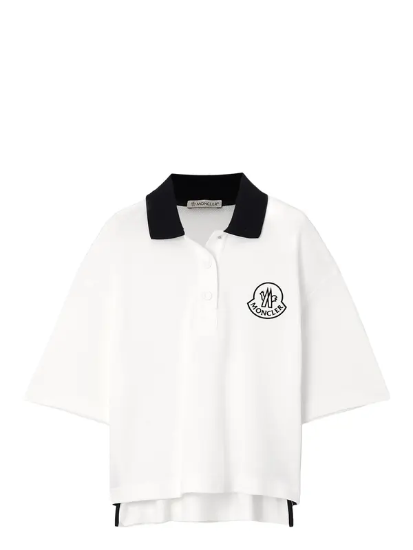 Moncler Appliquéd Cotton-piqué Polo Shirt - White