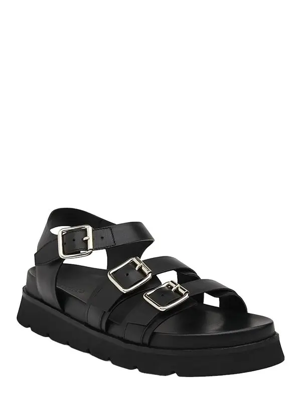 Whistles Jemma Triple Buckle Flatform Sandals - Black