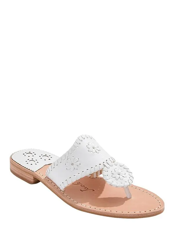 Jack Rogers Jacks Whipstitch Thong Sandals - White