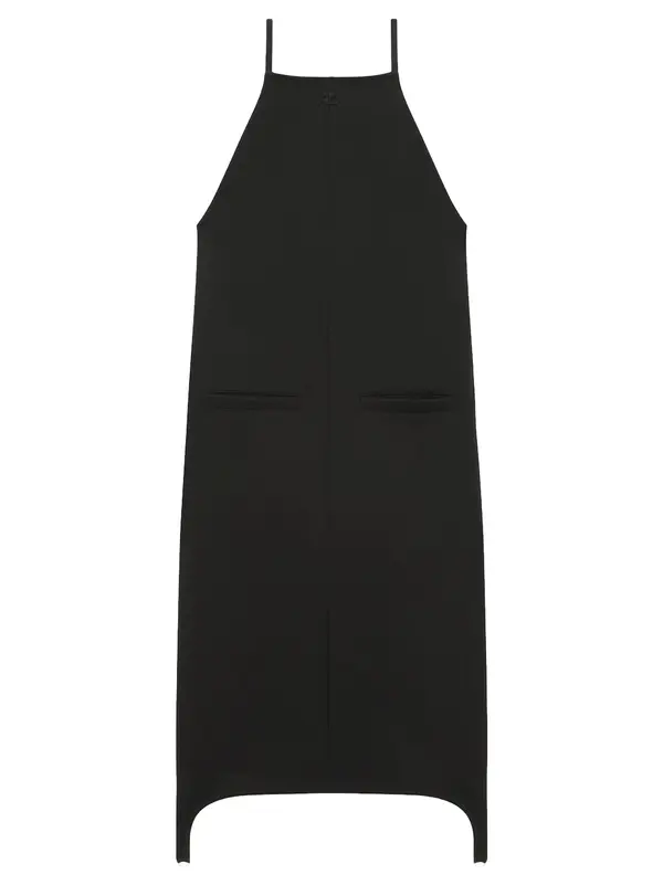 COURREGES Square-neck Midi Dress - Black