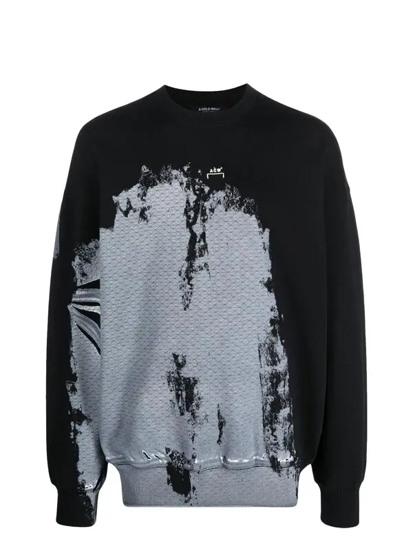A-COLD-WALL* Brushstroke-print Cotton Sweatshirt - Black
