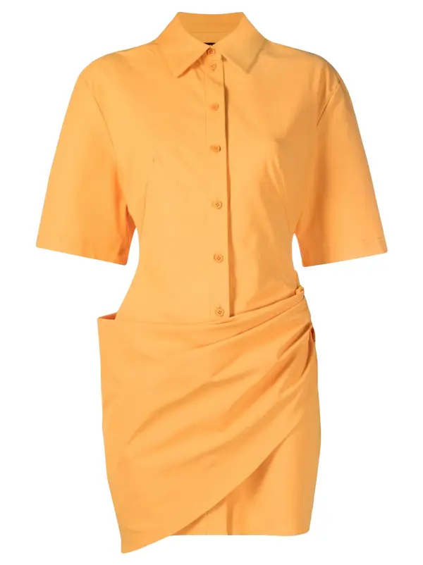 Jacquemus La Robe Camisa Mini Shirt Dress - Orange
