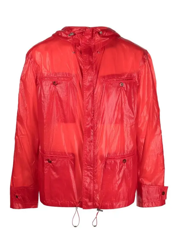 FERRAGAMO Multi-pocket Hooded Jacket - Red