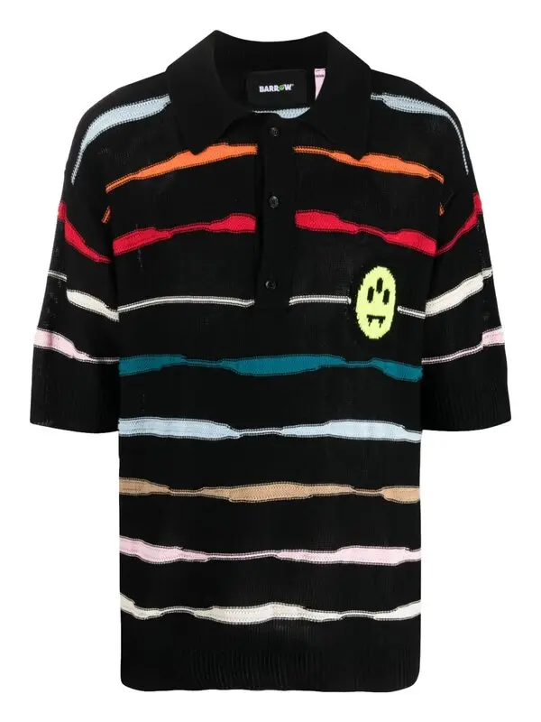 BARROW Knitted Polo Shirt - Black