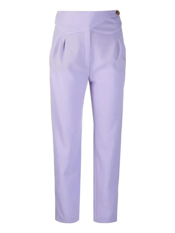BLAZÉ MILANO Cropped Straight-leg Wool Trousers - Purple
