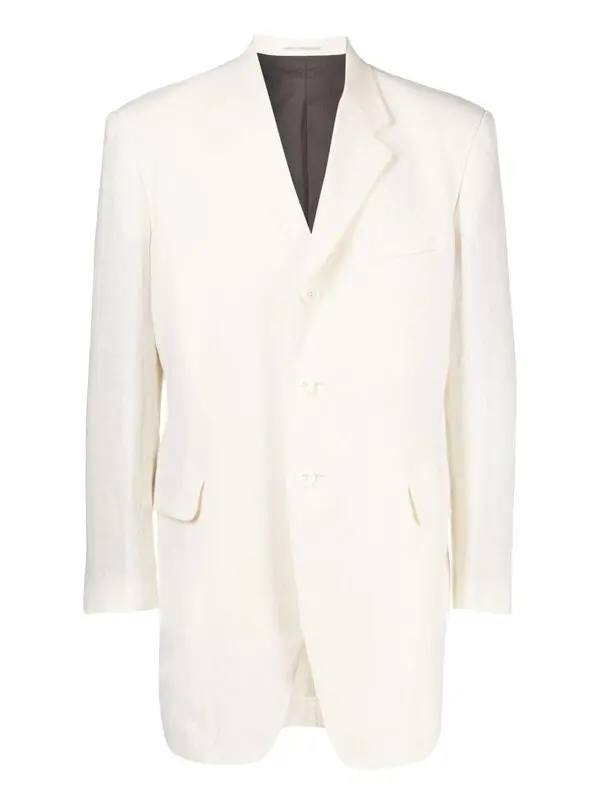 Yohji Yamamoto Single-breasted Blazer - White