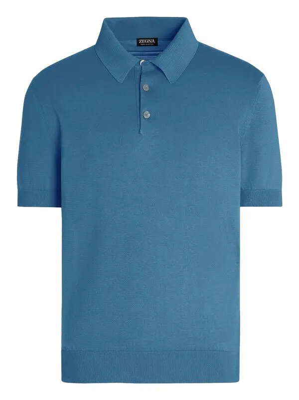 Zegna Cotton Polo Shirt - Blue