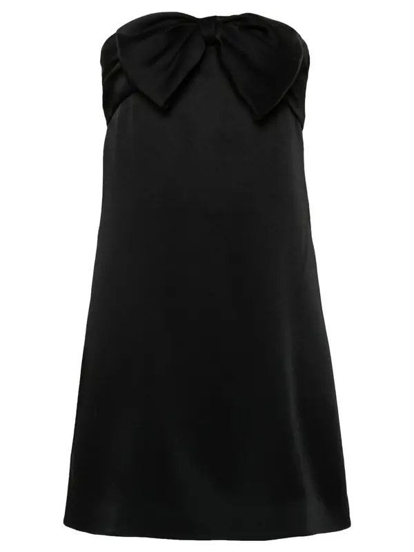 Saint Laurent Bow-detail Strapless Mini Dress - Black