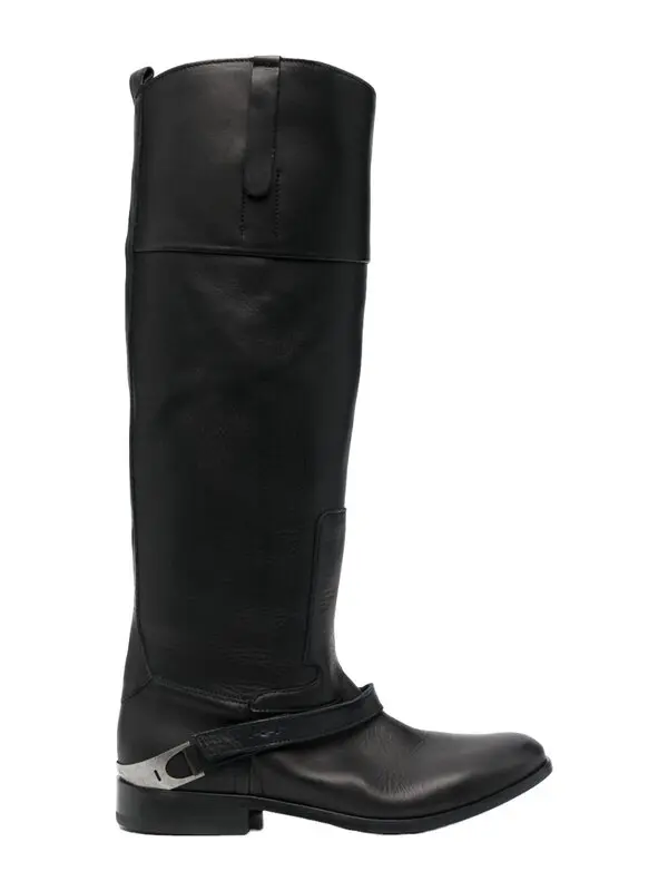 GOLDEN GOOSE Charlie Leather Knee-high Boots - Black