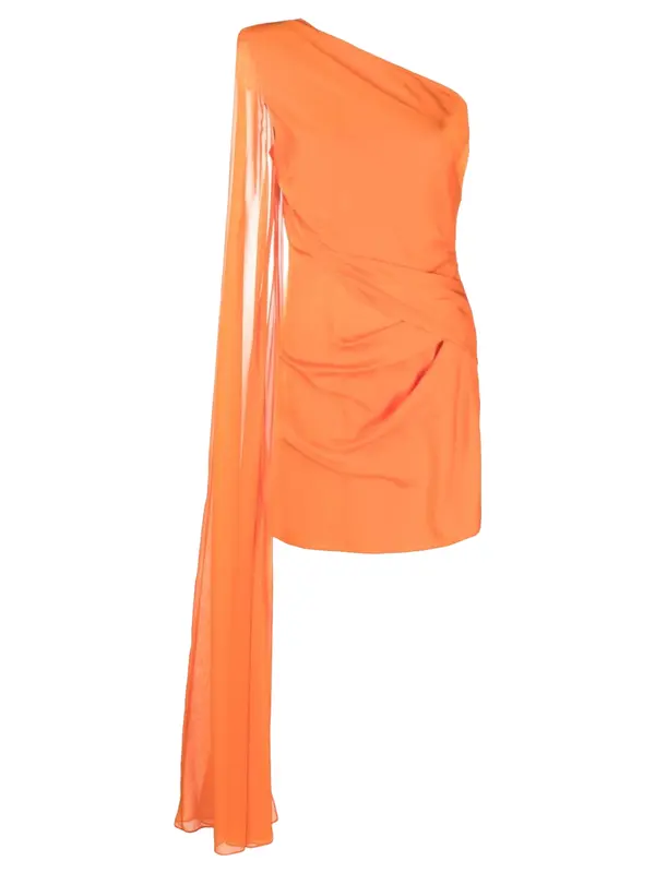 Roland Mouret One-shoulder Draped Dress - Orange