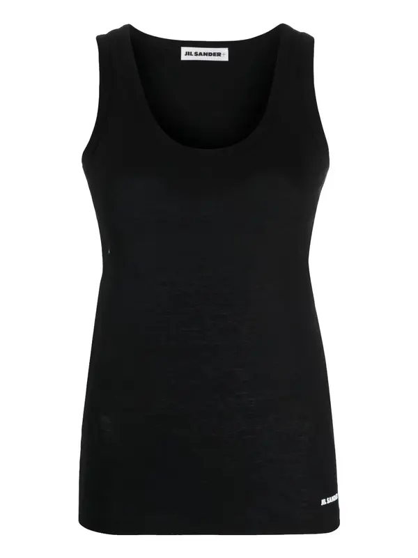 JIL SANDER Logo-print Tank Top - Black