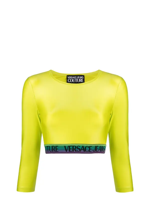 Versace Logo-trim Top - Green