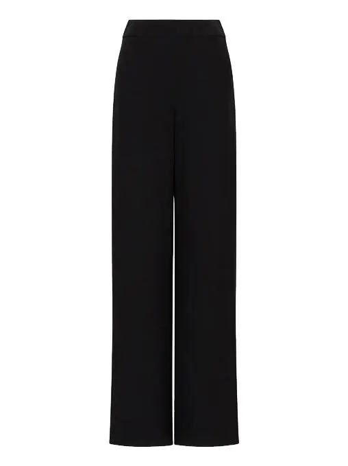 Giorgio Armani Silk-cady Straight-leg Trousers - Black