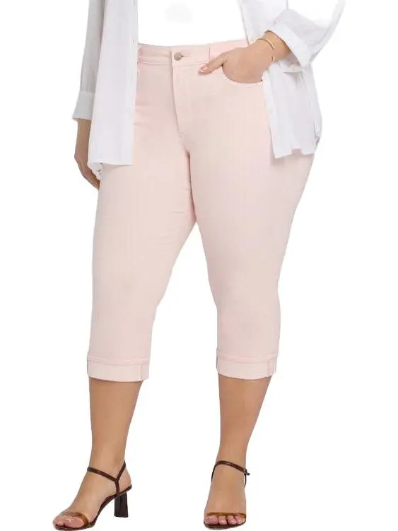 NYDJ Marilyn Cool Embrace® Cuff Crop Straight Leg Jeans - Pink Dogwood