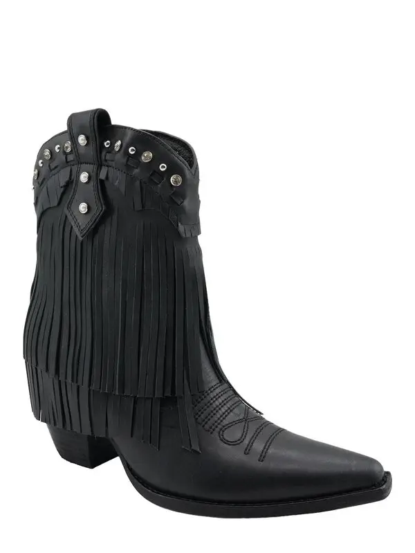 ZIGI Finlandia Fringe Boots - Black Leather