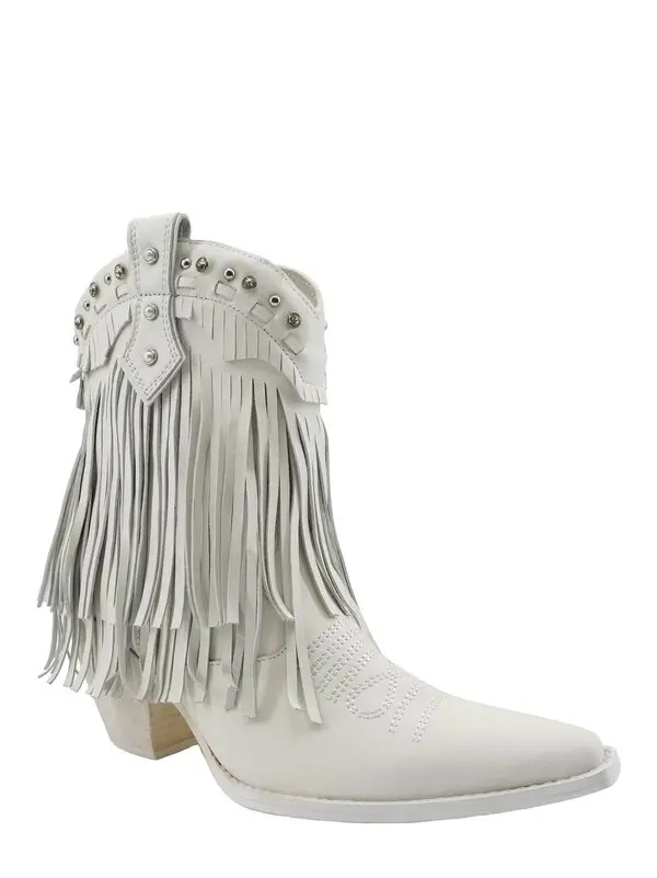 ZIGI Finlandia Fringe Boots - White Leather
