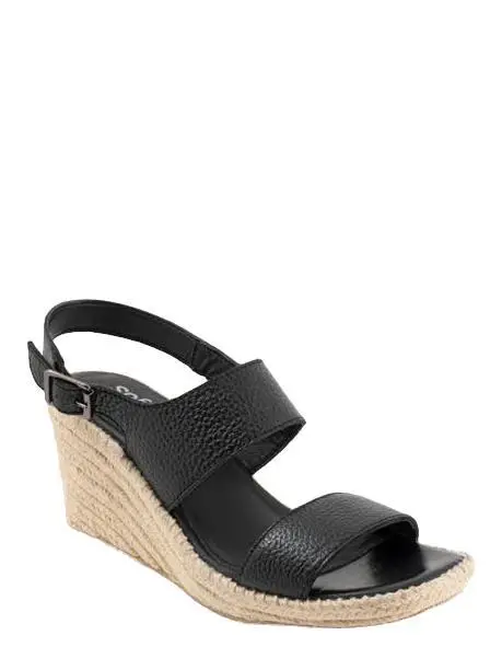 Softwalk Hartley Espadrille Wedge Sandal - Black
