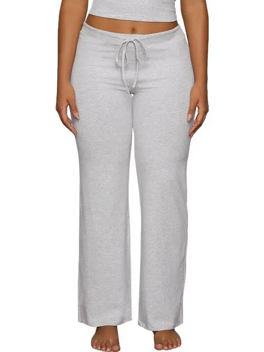 SKIMS Stretch Cotton Sleep Pants - Light Heather Grey