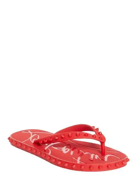 CHRISTIAN LOUBOUTIN Super Loubi Flip Flop - Red