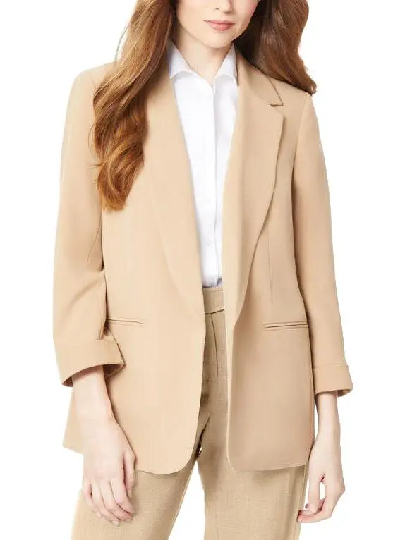 Jones New York Three-quarter Sleeve Blazer - Praline
