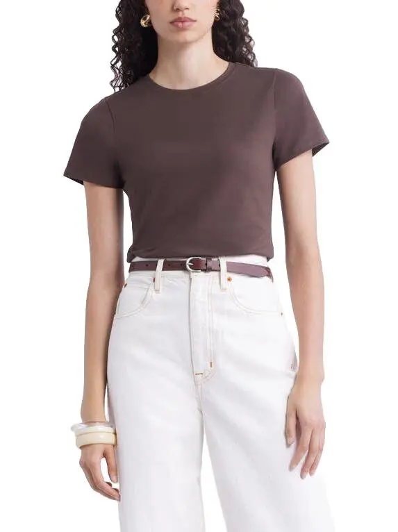 Nordstrom Pima Cotton Blend Crewneck T-shirt - Brown Malicacia