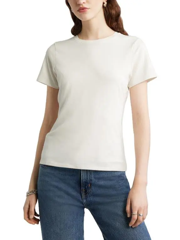 Nordstrom Pima Cotton Blend Crewneck T-shirt - Ivory Tofu