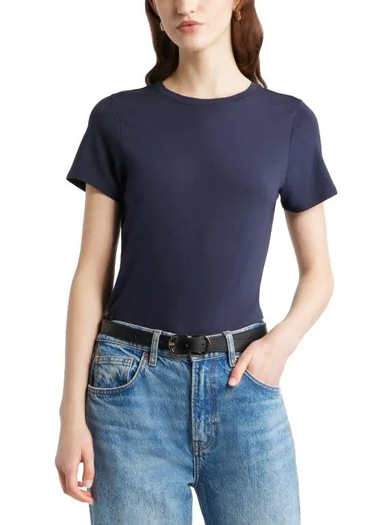 Nordstrom Pima Cotton Blend Crewneck T-shirt - Navy Night