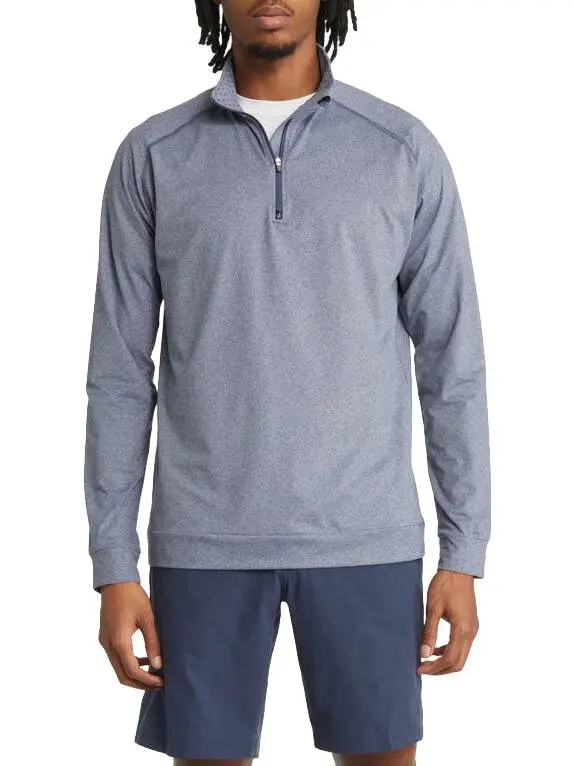 SWANNIES Graham Quarter Zip Golf Pullover - Navy Heather-navy