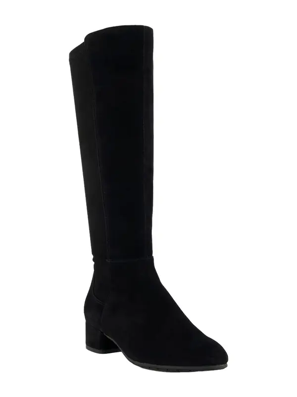 Dune London Tayla Knee High Boots - Black Suede