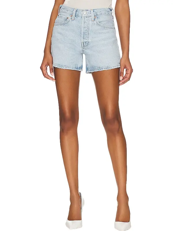 AGOLDE Parker Long Denim Shorts - Twister