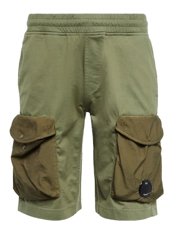 C.P. COMPANY Cotton Jersey Cargo Shorts - Green