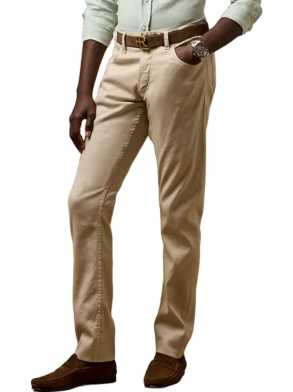 Ralph Lauren Slim Fit Stretch Linen-cotton Jean - Oatmeal
