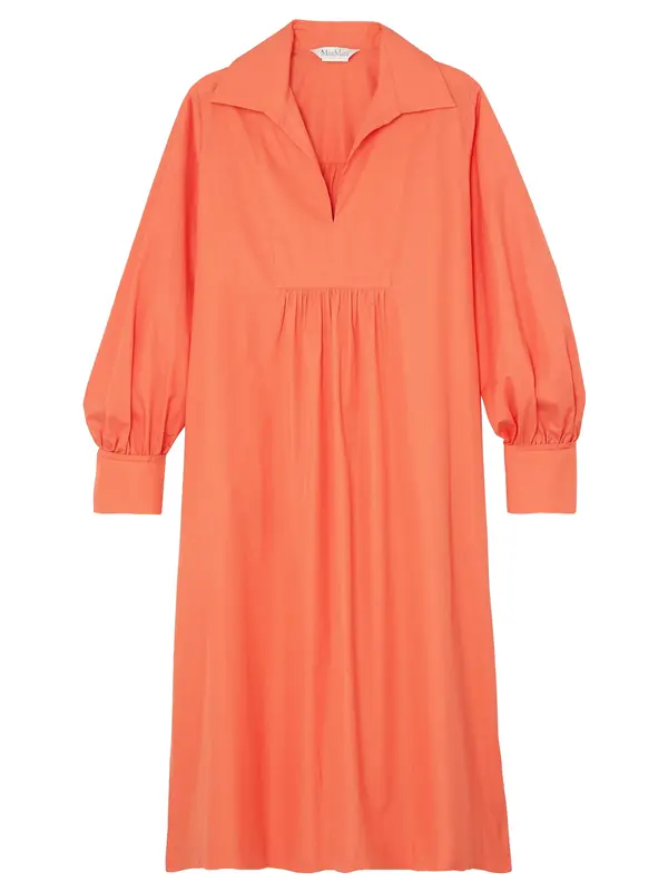 Max Mara Nupar Cotton-poplin Midi Dress - Orange