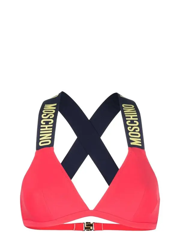 Moschino Embossed Bikini Top - Pink