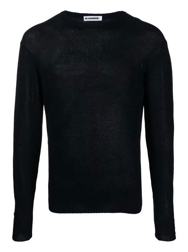 JIL SANDER Long-sleeve Cotton Jumper - Blue
