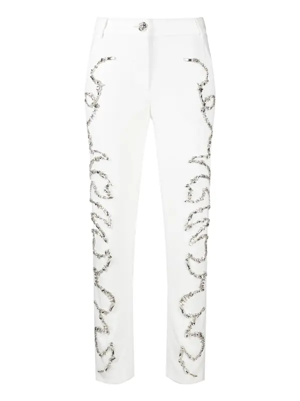 Philipp Plein Cady Slim Trousers - White