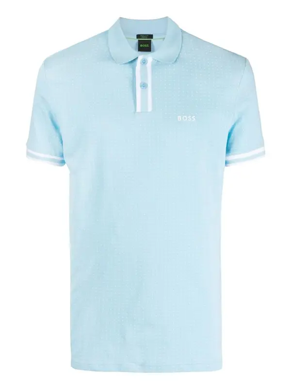 BOSS Dot-print Polo Shirt - Blue