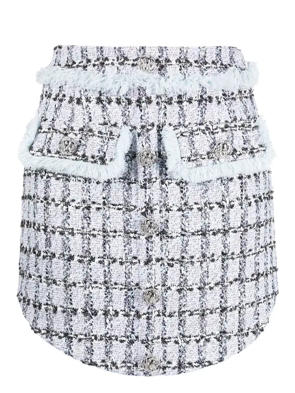 Philipp Plein Tweed Mini Skirt - Blue