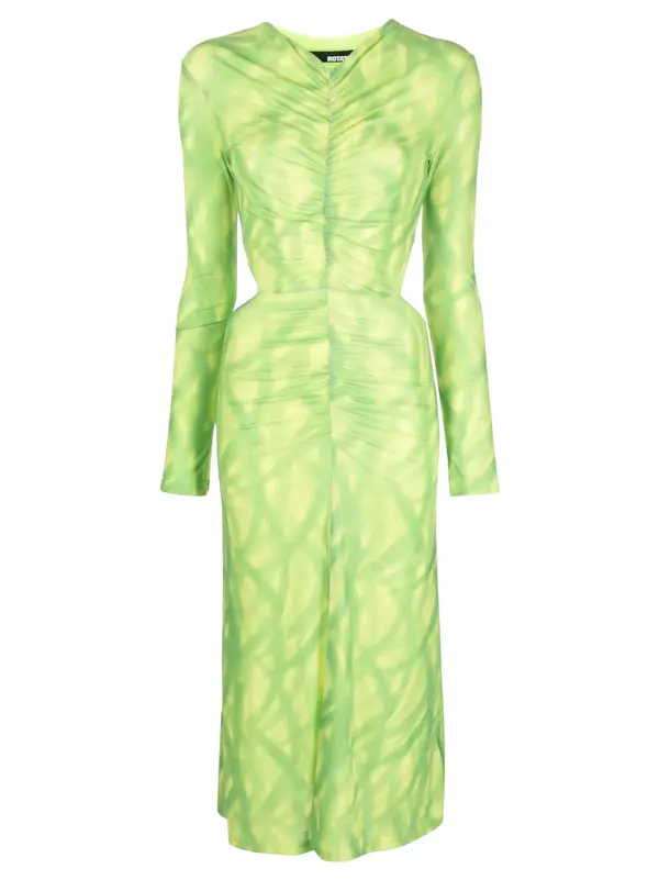ROTATE BY BIRGER CHRISTENSEN Cut-out Ruched Dress - Green
