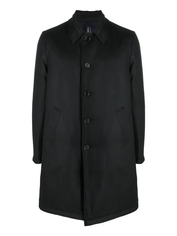 LARDINI Single-breasted Wool Coat - Black