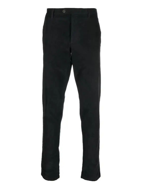LARDINI Corduroy Straight Leg Trousers - Black