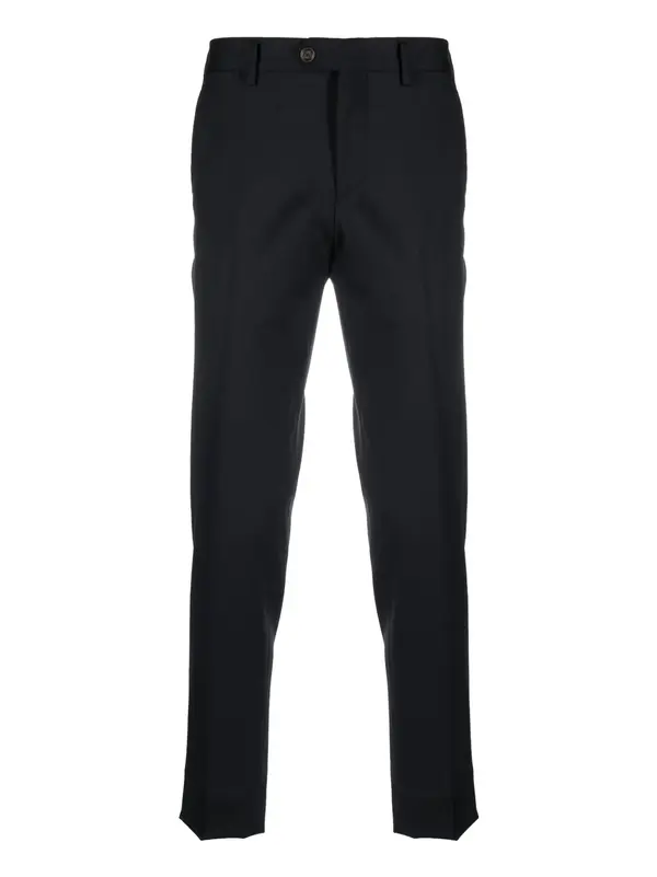 LARDINI Straight-leg Wool Trousers - Blue